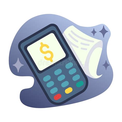 Pos Terminal Flat Icon Vector Sign Colorful Pictogram Isolated On