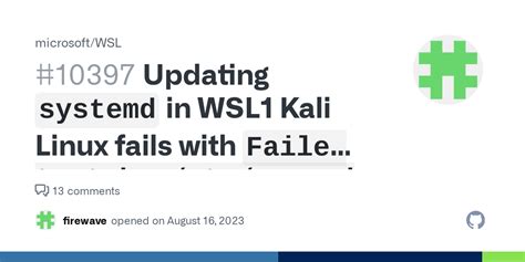Updating `systemd` In Wsl1 Kali Linux Fails With `failed To Take Etc