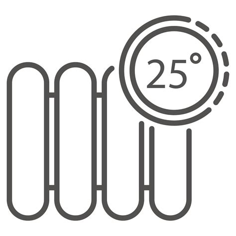 Smart Control Temperature Radiator Icon Outline Style Vector