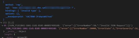 Unexpected Key Added To Beginning Of Response Formatted With Mssqls