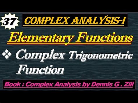 Lec 37 Elementary Functions Complex Trigonometric Function Complex