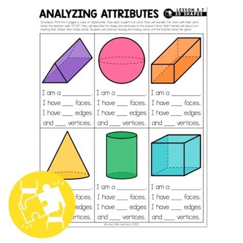 Lucky To Learn Math 1st Grade Geometry Lesson 57 3d Shapes Identification