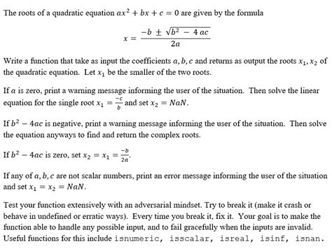 The Roots Of A Quadratic Equation Ax 2 Bx C 0 Chegg