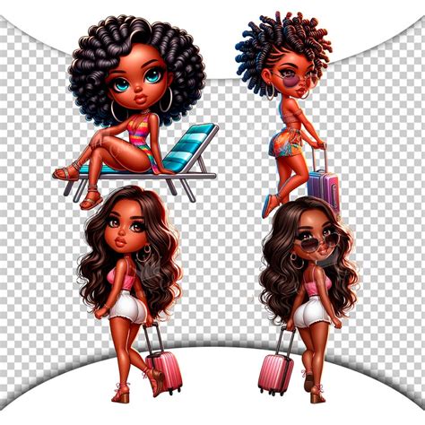 Summer Chibi Clipart Summer Chibi Girls Beach Chibi Doll Summer