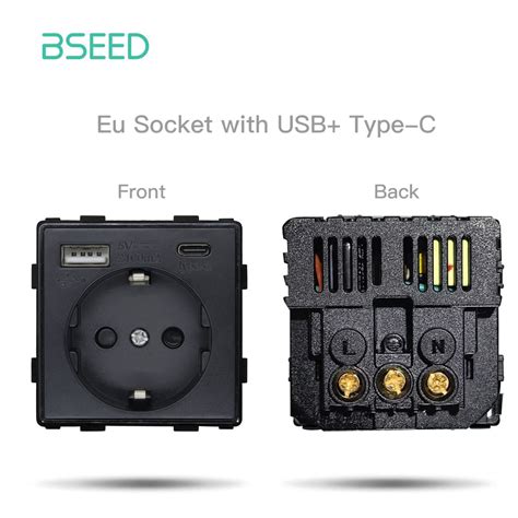 Bseed Eu Type C Interface Outlet Wall Socket 16a 20w Usb C Charge