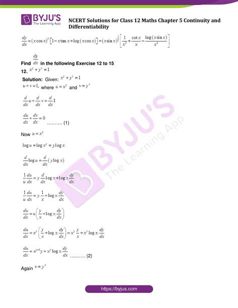 ncert solutions for class 12 maths chapter 5 continuity and