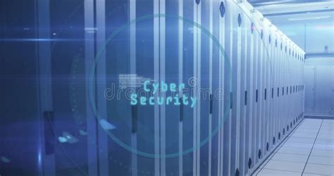 Image Of Cloud Icon And Digital Data Processing Over Computer Servers