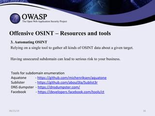 Owasp Osint Presentation By Adam Nurudini Ppt