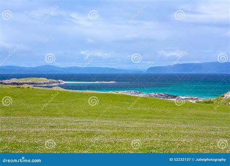 Iona Is Een Klein Eiland In Binnenhebrides Van Ross Van Mull Op De Westelijke Kust Van Schotland