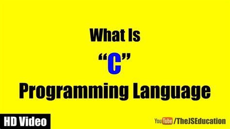 Small Introduction To C Programming Language Hd Video Tutorial Youtube
