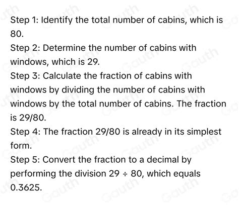 Solved Cabins Have Windows A What Fraction Of The Cabins Have