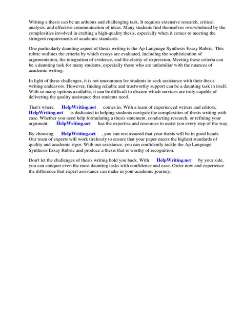 Ap Language Synthesis Essay Rubric Pdf Essays Multiple Choice