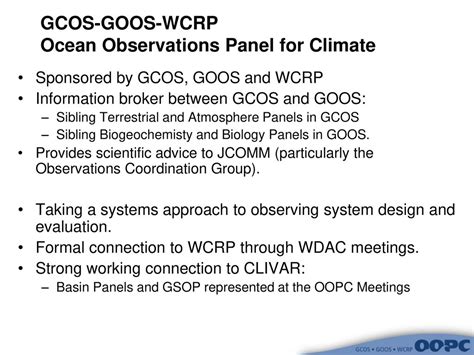 Oopcs Connections To Wcrp Ppt Download