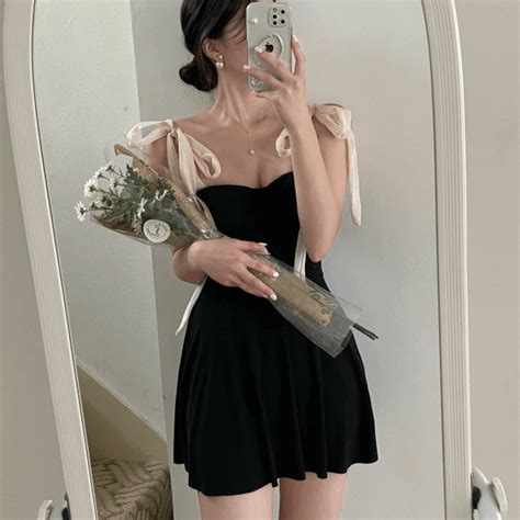 리본 모노키니 비치웨어 원피스 호캉스 수영복