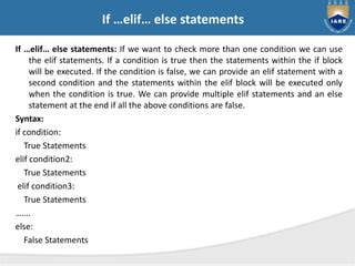 Control Structures Python Like Conditions And Loops PPT