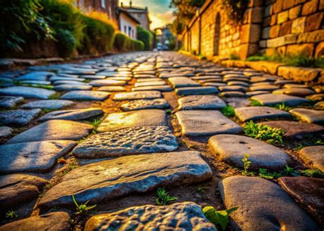 Unveiling The Secrets Of An Ancient Stone Road A Closeup Exploration Of