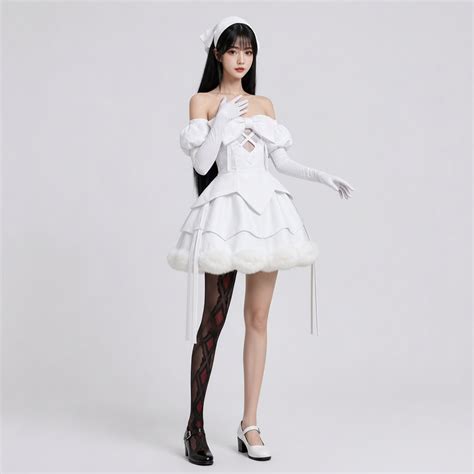 Cosplay Costume Sua Zombie Stage 2026 R1 Stage Dress Set White Women