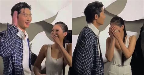 Park Seo Joon And BLACKPINK S Jennie Enjoy A Playful Moment At Paris Fashion Week ZAPZEE