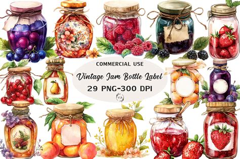 Vintage Jam Bottle Label Sublimation Graphic By Craftnest · Creative