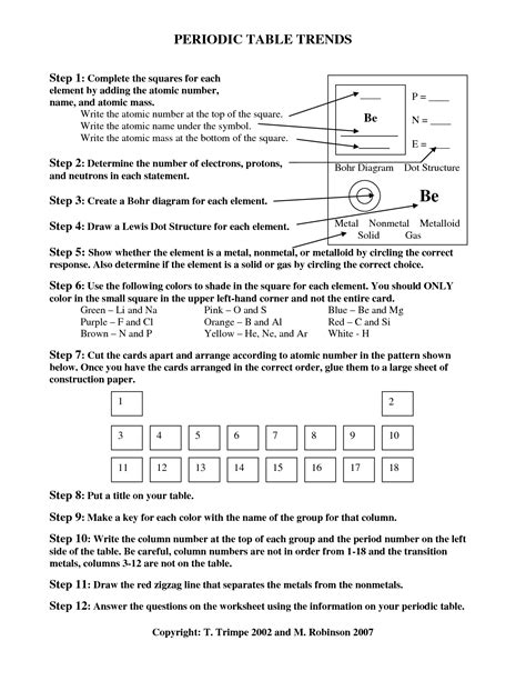 Periodic Table Worksheet With Answer Key Printable Calendars At A Glance