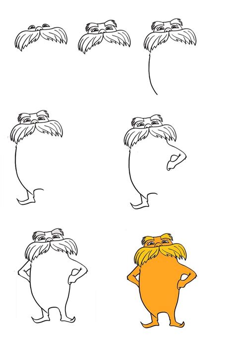 How To Draw The Lorax In Just 7 Easy Steps 1 The Lorax Meaningful