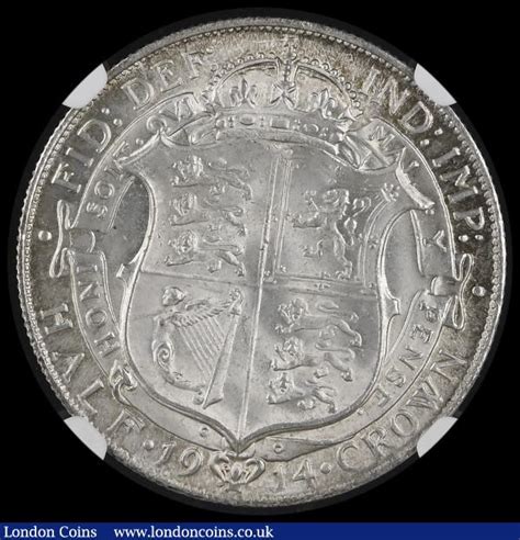 Halfcrown 1914 Esc 761 Bull 3713 In An Ngc Holder And Graded Ms64 T