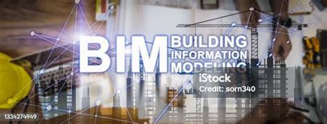 Bim 기술 배너 프로젝트 스타트업에 대한 디자이너 회의 및 토론의 이중 노출 건설 관리 개념의 정보 모델링 기술 구축 빌딩