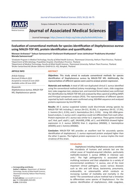 Pdf Evaluation Of Conventional Methods For Species Identification Of Staphylococcus Aureus