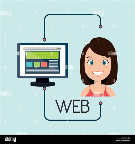 Mujer P Gina Web De Dibujos Animados Imagen Vector De Stock Alamy