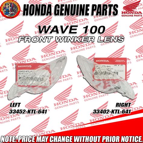 WAVE 100 FRONT WINKER LENS LEFT RIGHT HPI GENUINE LEFT 33452 KTL