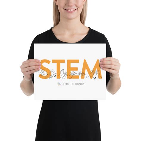 Stem Asl Poster Atomic Hands