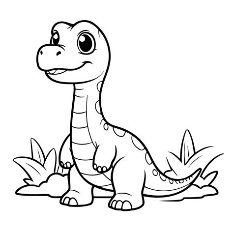 Premium Vector Simple Vector Illustration Of Brachiosaurus Drawing