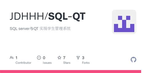 Github Jdhhhsql Qt Sql Server与qt 实现学生管理系统