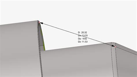 how to measure the distance between two nodes in x y z direction based