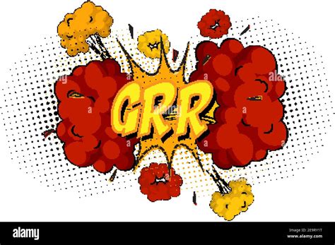 Grr Text On Comic Cloud Explosion Isolated On White Background Illustration Stock Vector Image