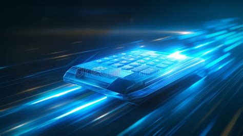 Futuristic Digital Calculator In Motion Stock Image Image Of