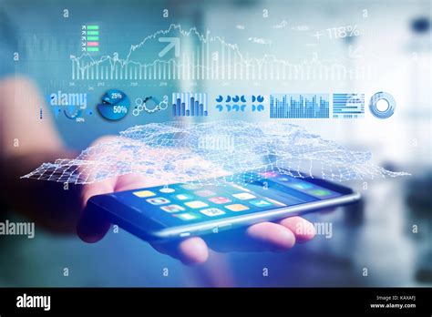 View Of A Trading Forex Data Interface On A Futuristic Smartphone