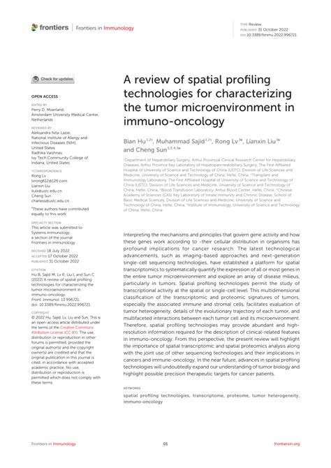 Pdf A Review Of Spatial Profiling Technologies For Characterizing The