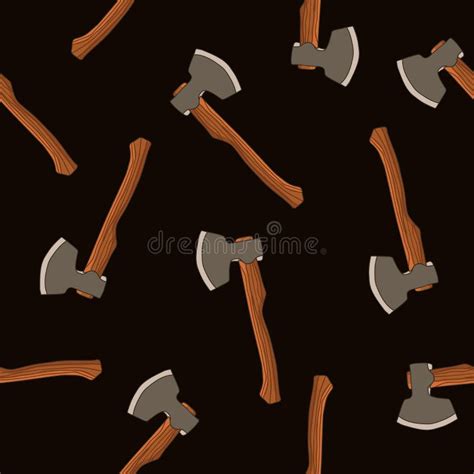 Seamless Vector Pattern Of The Axes Stock Vector Illustration Of