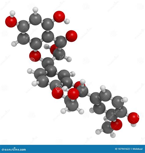 Silibinin Silybin Molecule Structural Chemical Formula Sh Cartoon