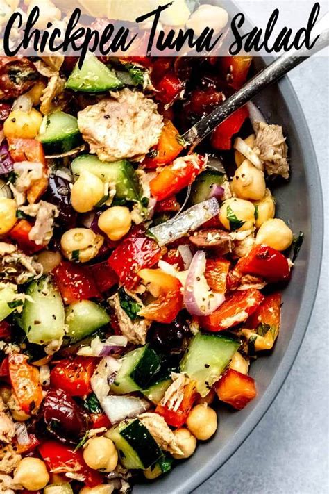 Chickpea Tuna Salad Video Mediterranean Style Platings Pairings