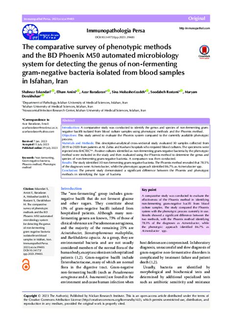 Pdf The Comparative Survey Of Phenotypic Methods And The Bd Phoenix