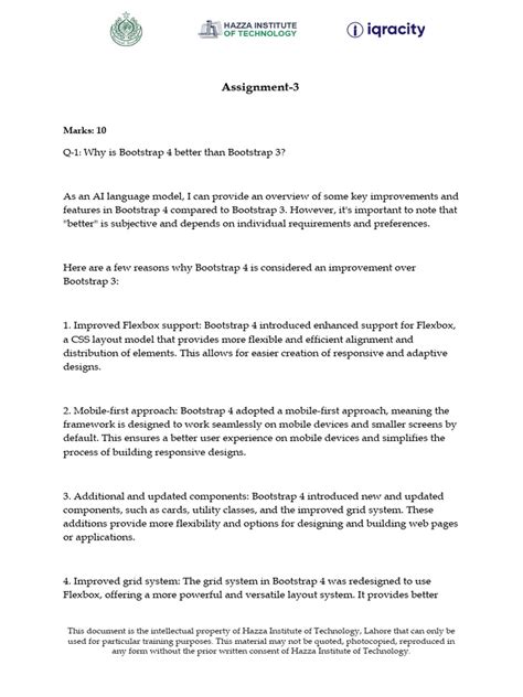 Assignment 3 1 1 Pdf Bootstrap Front End Framework