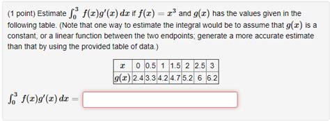 Solved Point Estimate F F X G X Dx If F X X And Chegg Com