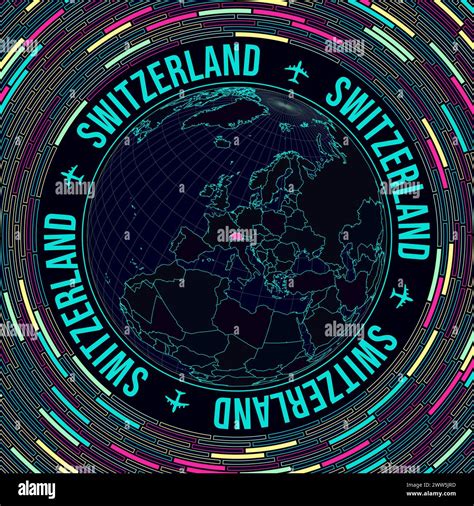 Switzerland On Globe Satelite View Of The World Centered To
