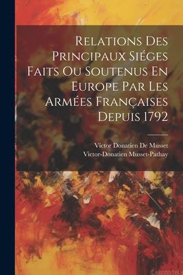 Relations Des Principaux Si Ges Faits Ou Soutenus En Europe Par Les Arm