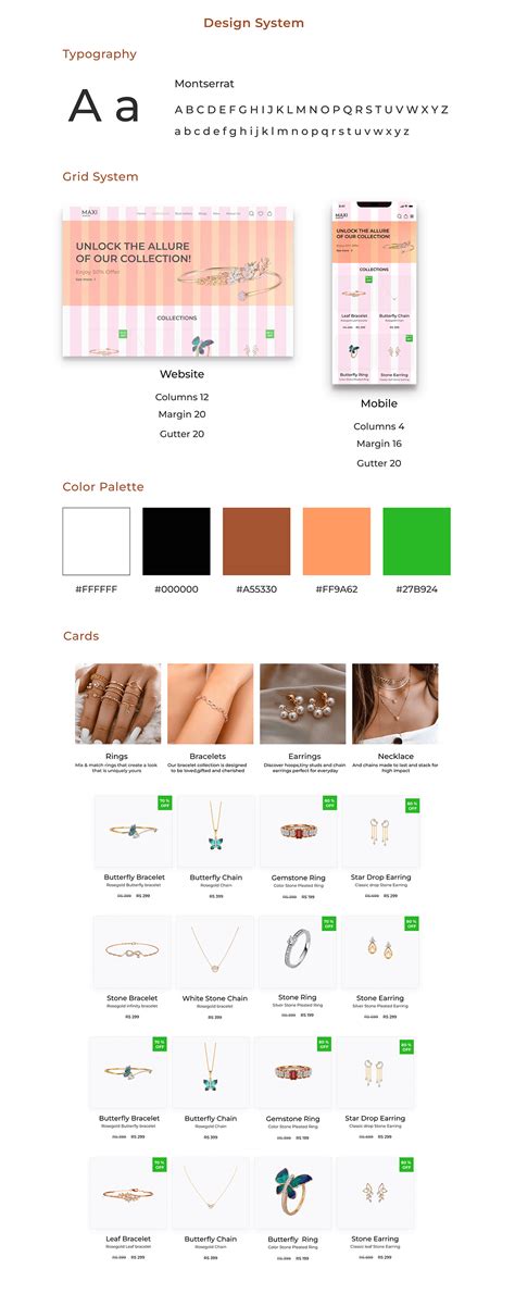 Jewellery Shop Website Ui Design Responsive Website Behance