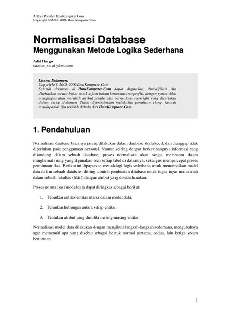 Normalisasi Database