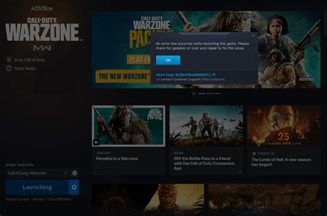 anyone else gets this error message when trying to start warzone on pc