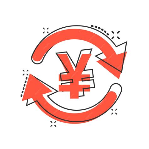 Vecteur Dessin Animé Yen Yuan Argent Monnaie Icône Dans Le Style